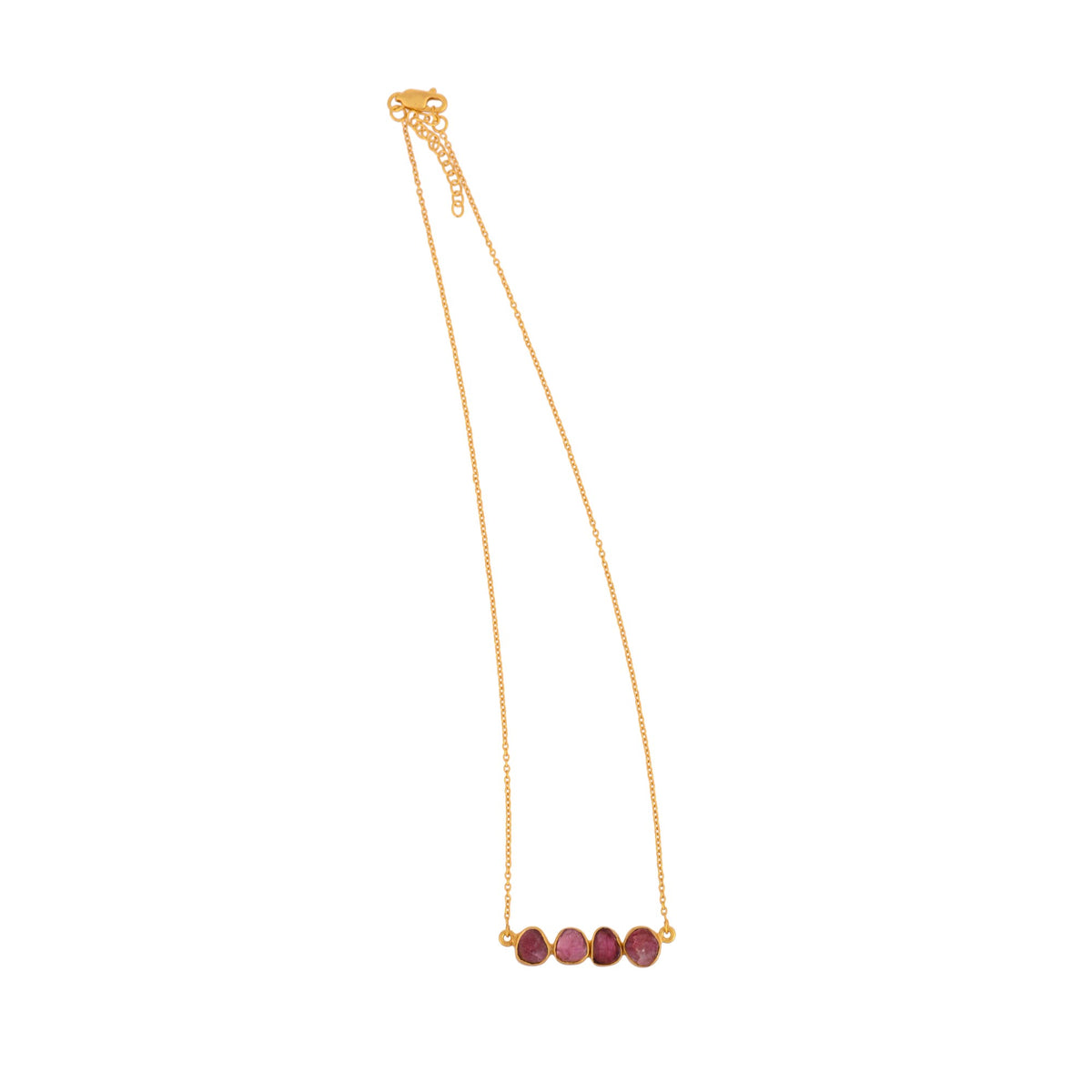 Kundan Pink Tourmaline Chain Necklace – Opium Jewels