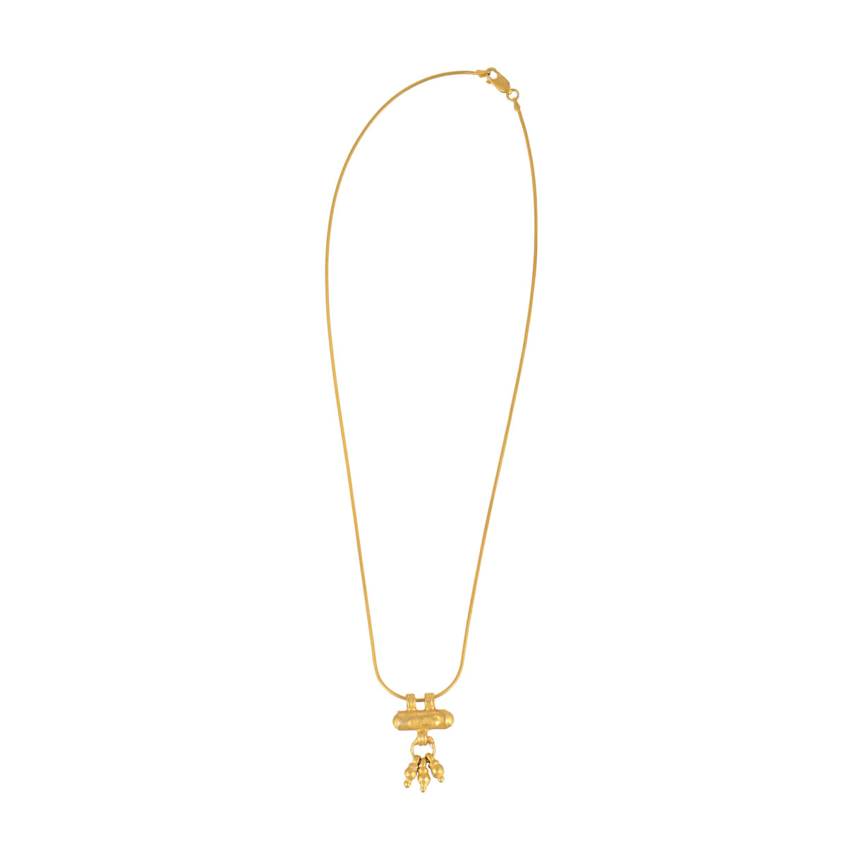 Vintage gold plated scroll amulet necklace – Opium Jewels