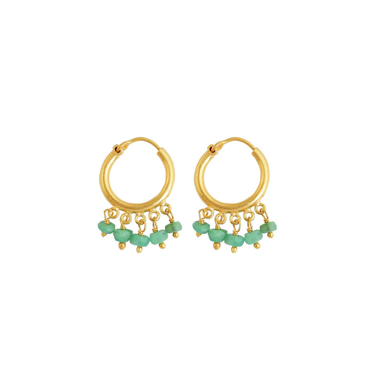 Small Hoops - Emeralds – Opium Jewels