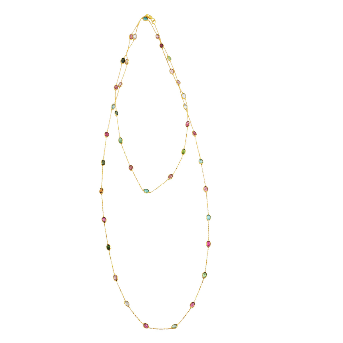 Long Chain Necklace - Tourmalines – Opium Jewels