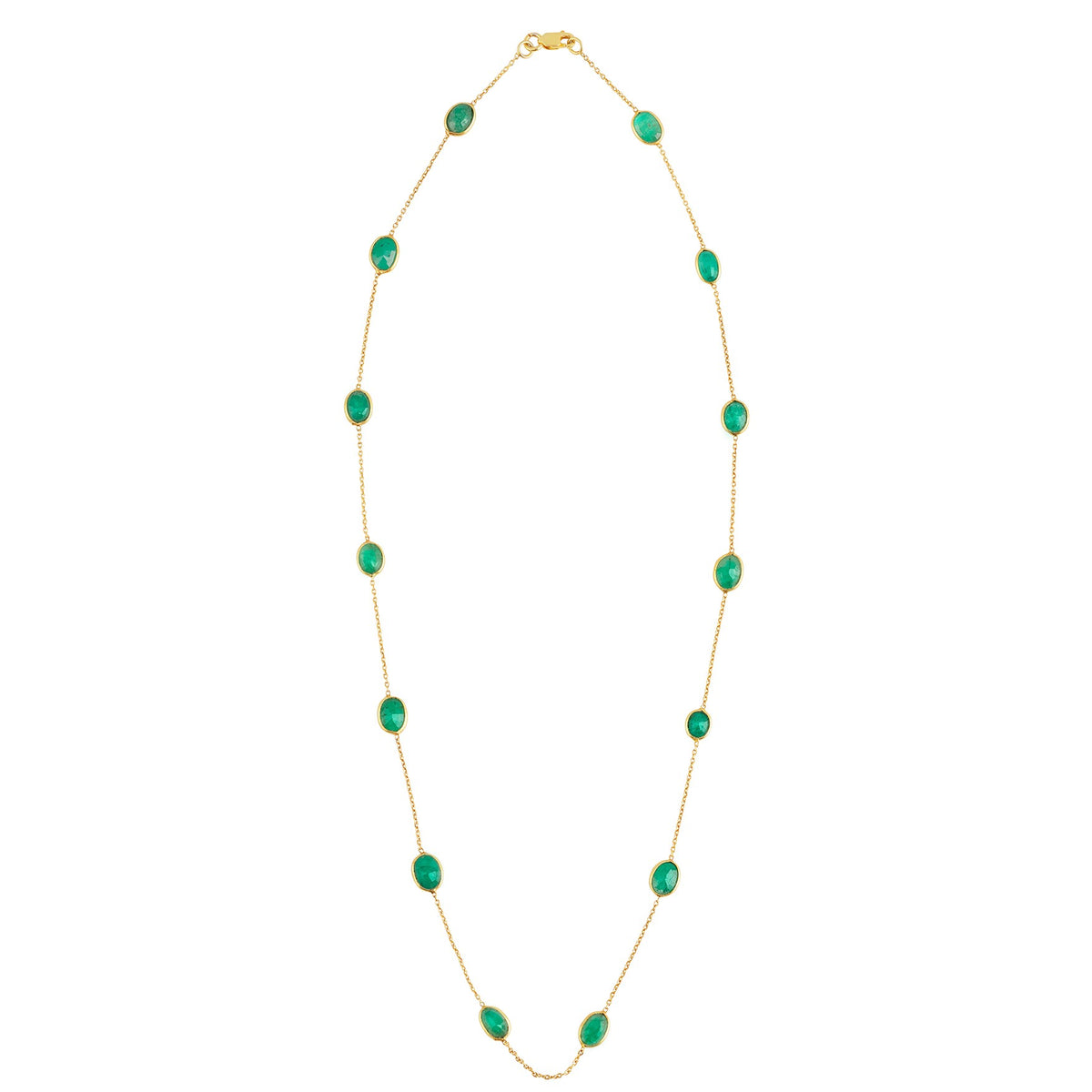 Short Chain Necklace - Emeralds – Opium Jewels