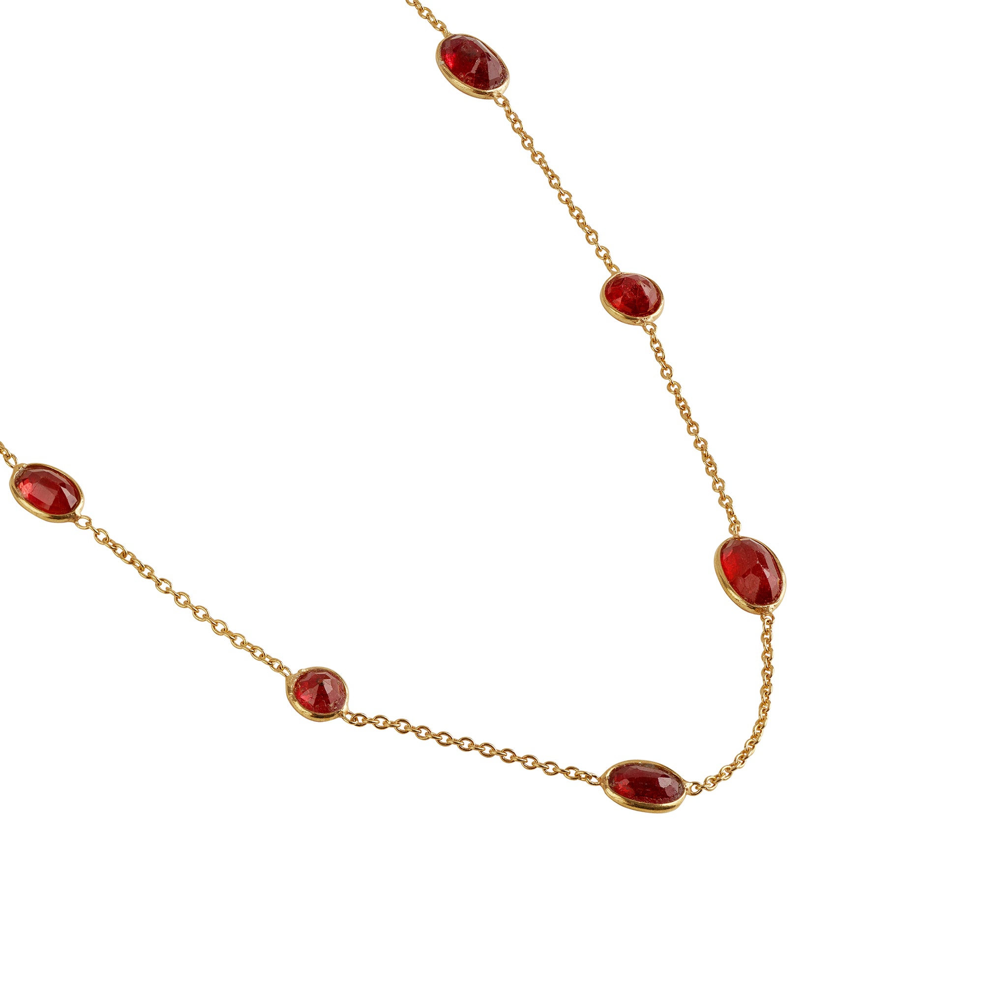 Short Chain Necklace - Rubies – Opium Jewels