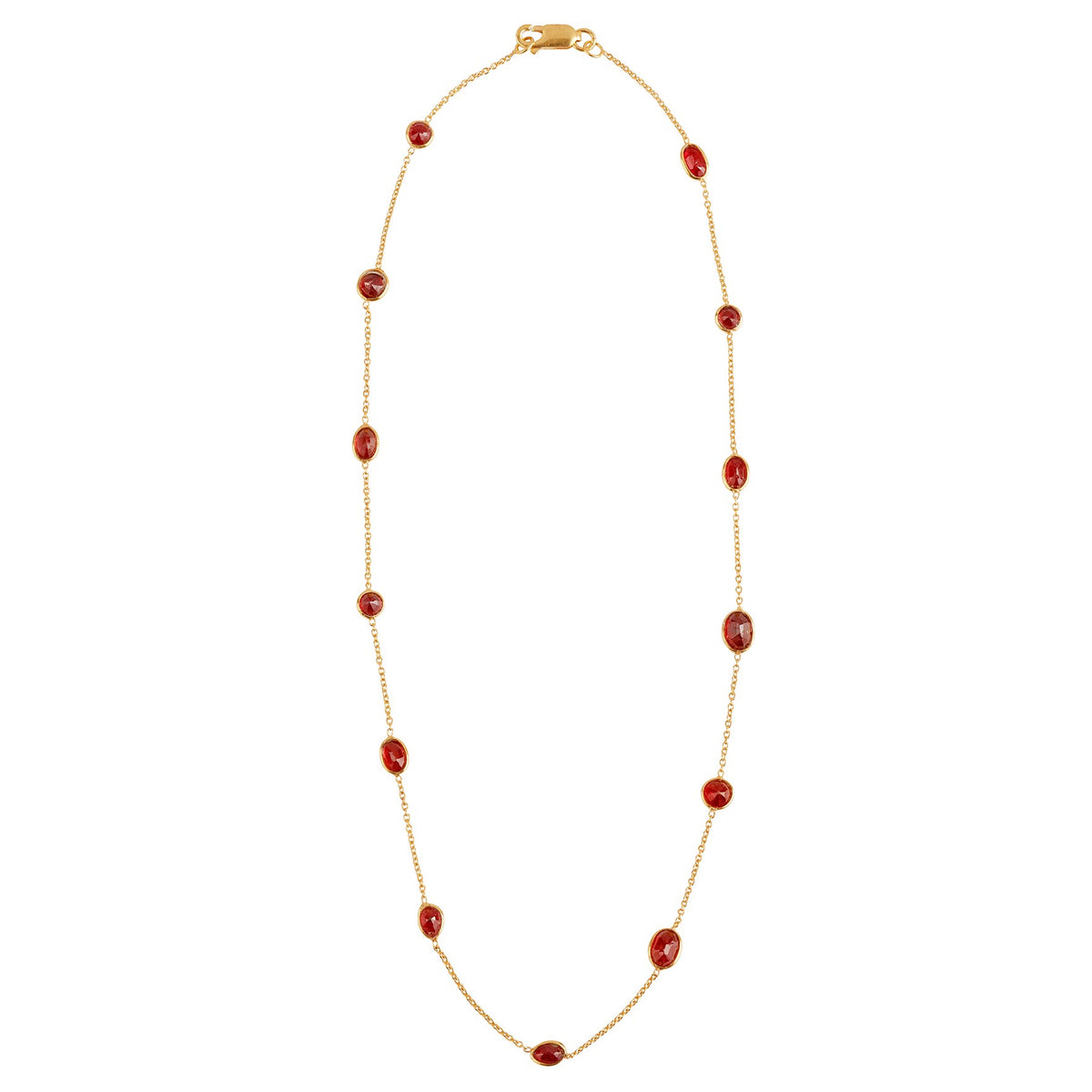 Short Chain Necklace - Rubies – Opium Jewels
