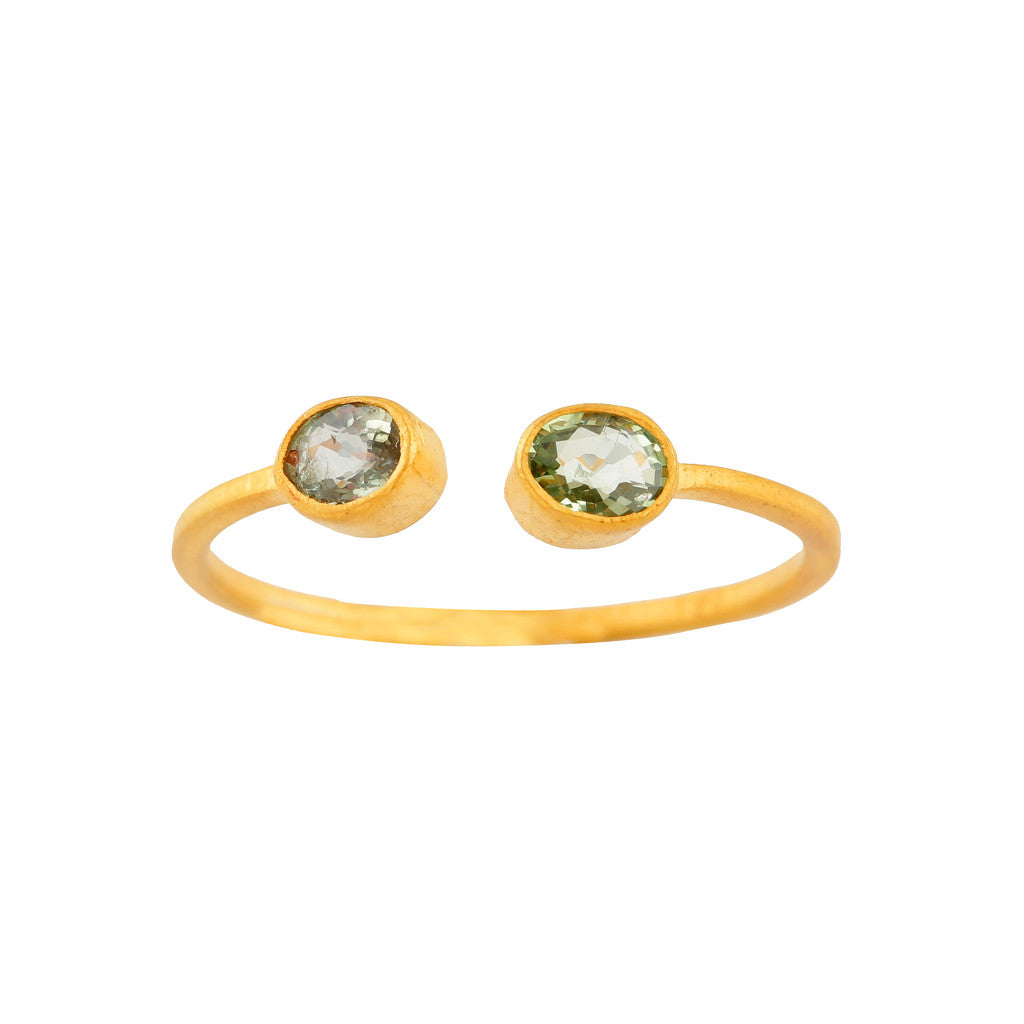 Green Amethyst Double Stone Stacker Ring – Opium Jewels