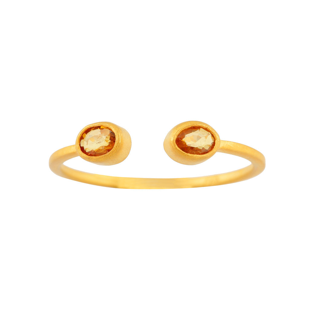 Citrine Double Stone Stacker Ring – Opium Jewels