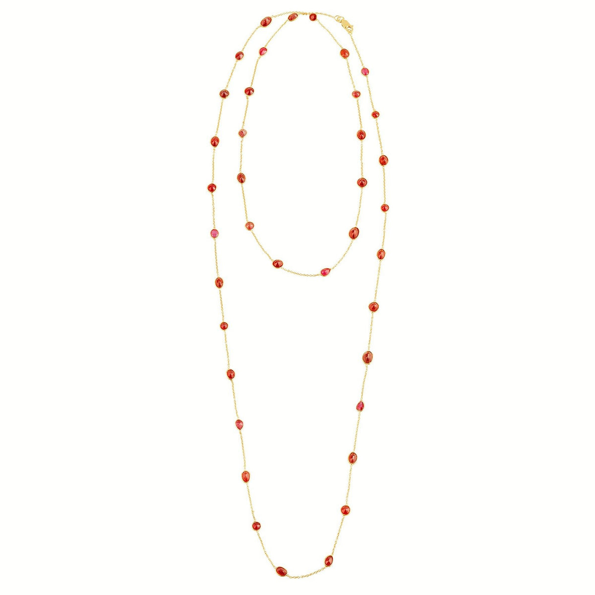 Long Chain Necklace - Rubies – Opium Jewels